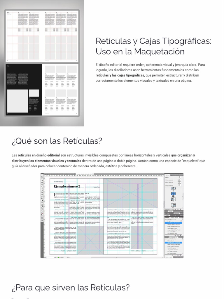 Retículas y Cajas Tipográficas | PDF | Publicación | Diseño gráfico