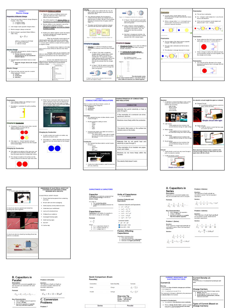Gen. Physics II Reviewerh | PDF | Electric Current | Capacitance