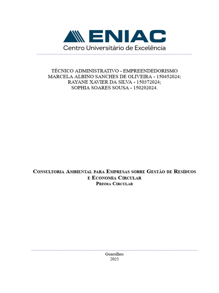 Sprint 1. 3°S-1 | PDF | Desperdício | Lixo eletrônico