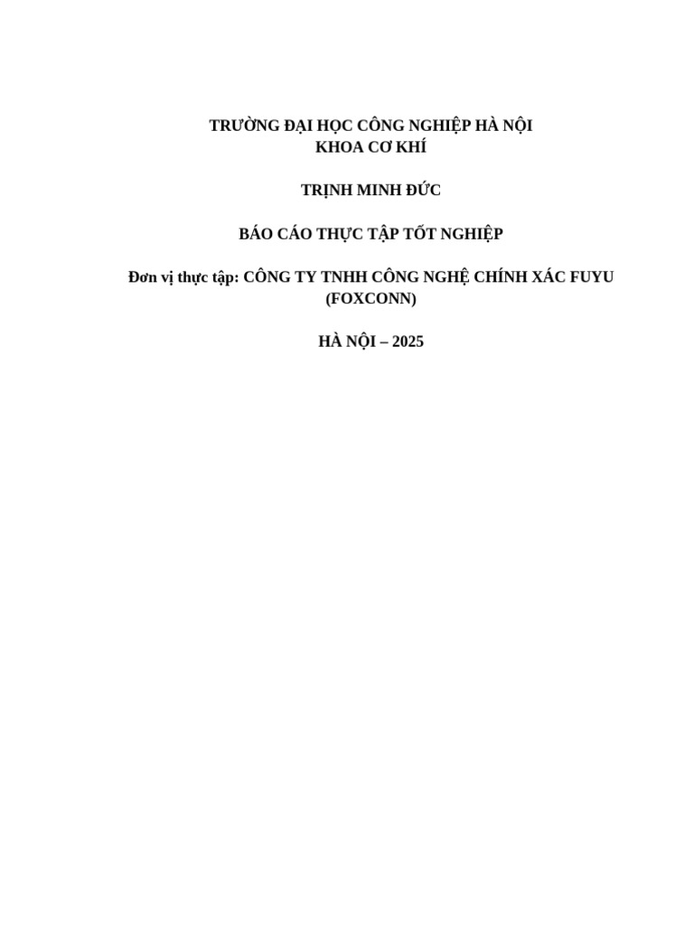 Bao Cao Thuc Tap Theo Mau WORD | PDF