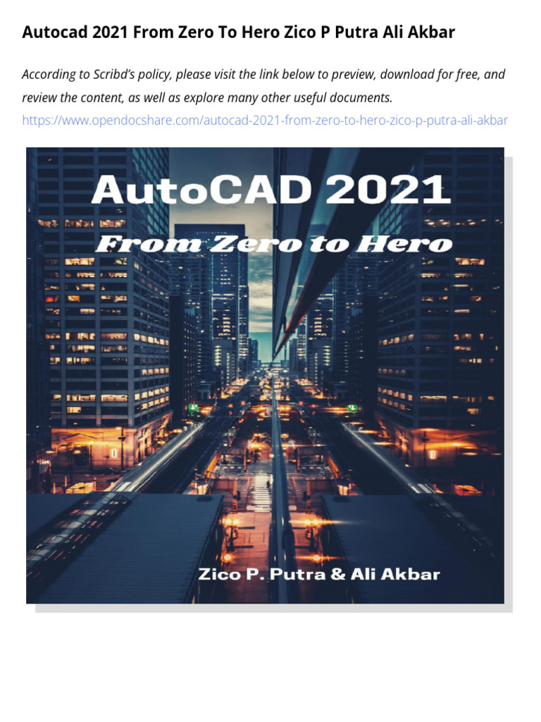 Autocad 2021 From Zero To Hero Zico P Putra Ali Akbar | PDF | Auto Cad ...