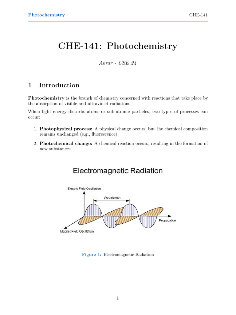 Understanding Photochemistry Basics | PDF | Photochemistry | Radiation