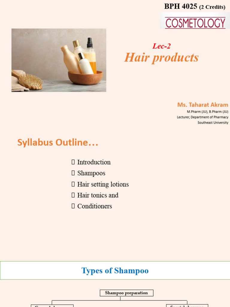 Hair Product Formulations and Quality Control | PDF | Shampoo | Surfactant