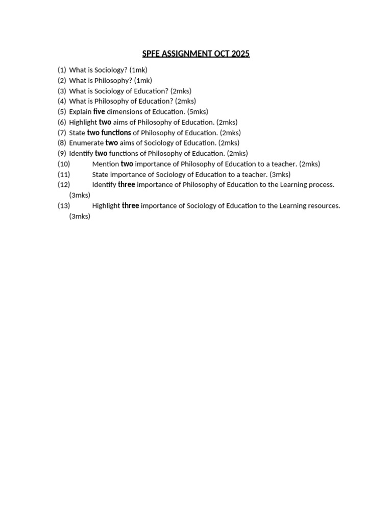Spfe Assignment Oct 2025 | PDF