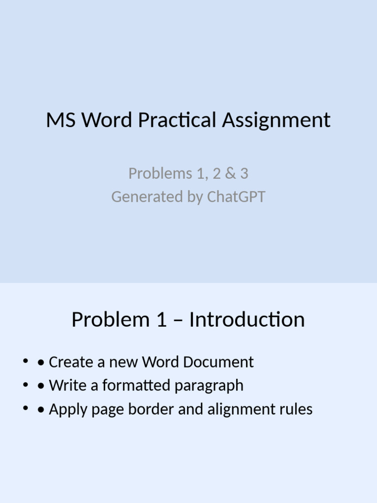 MS Word Practical Assignment Guide | PDF