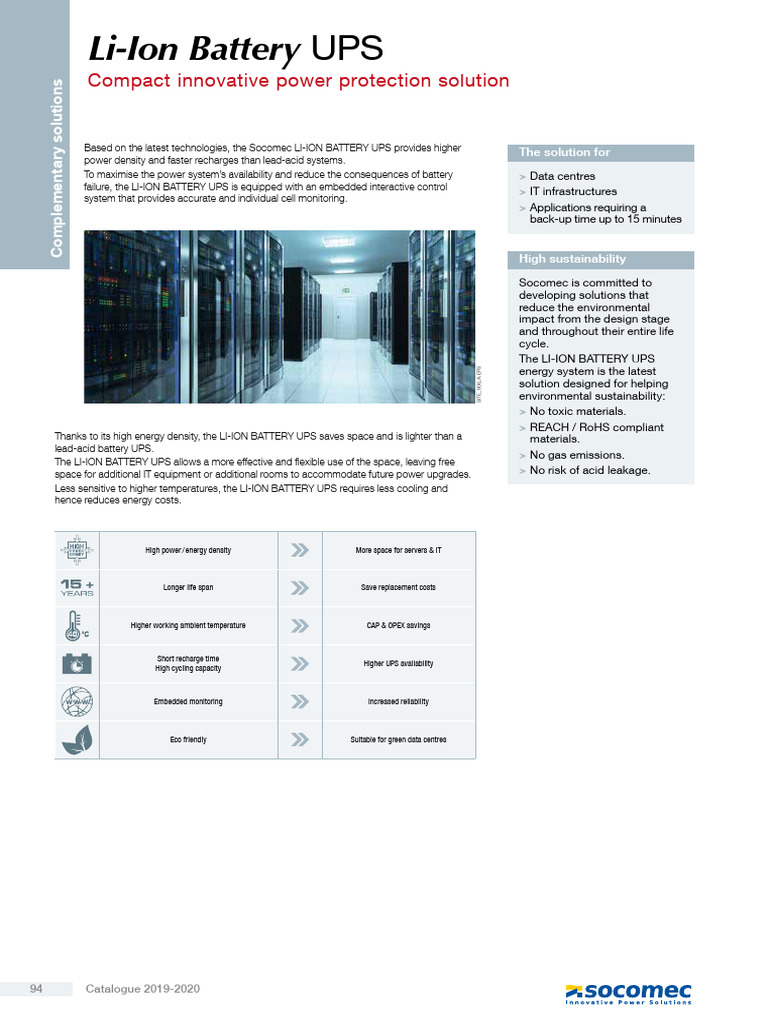Li-Ion Battery UPS: Innovative Power Solution | PDF | Lithium Ion ...