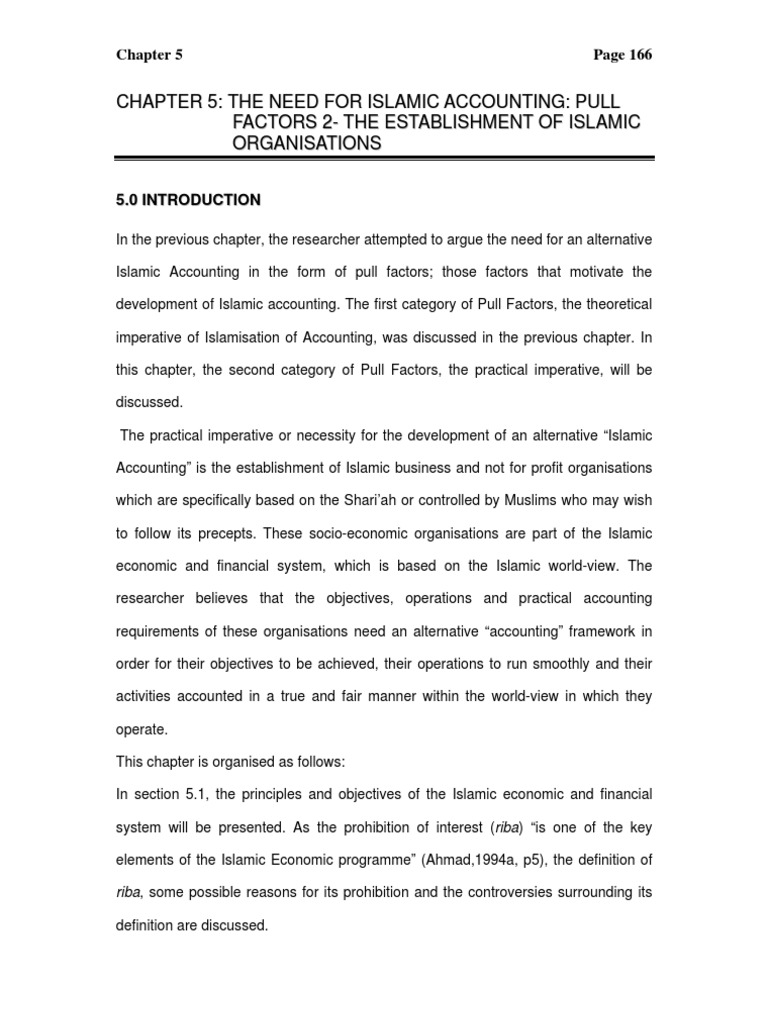CHP - 05 The Need For Islamic Accounting-PF2-Estab of Isl Org | PDF ...