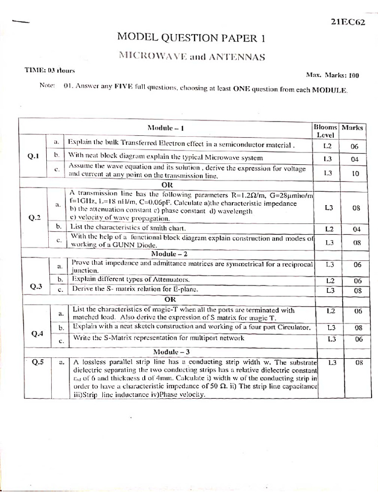 MTA Model Question Paper 1 | PDF