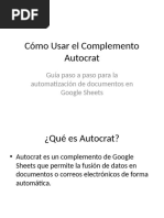 Guía de Autocrat para Google Sheets | PDF