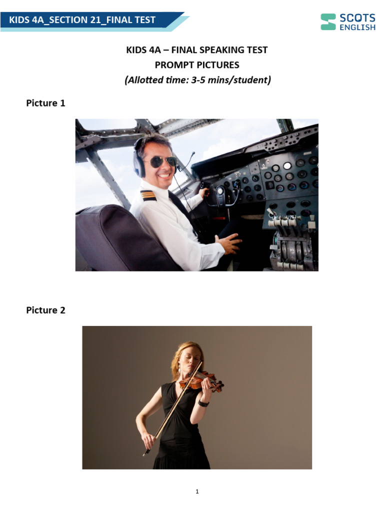 Kids 4A Final Speaking Test Guide | PDF