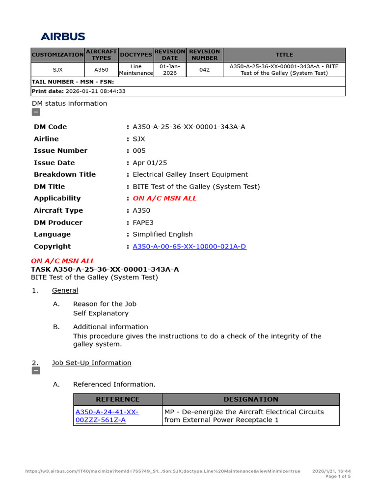 A350 Galley BITE Test Procedure | PDF | Computing
