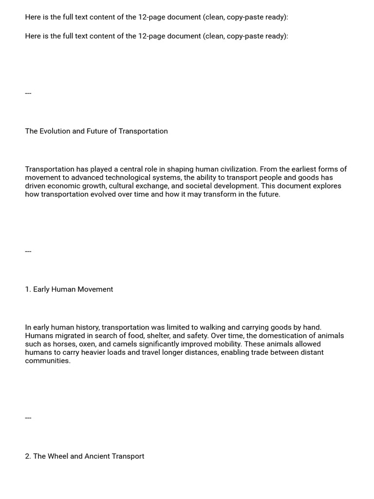 Evolution and Future of Transportation | PDF | Transport | Public Transport