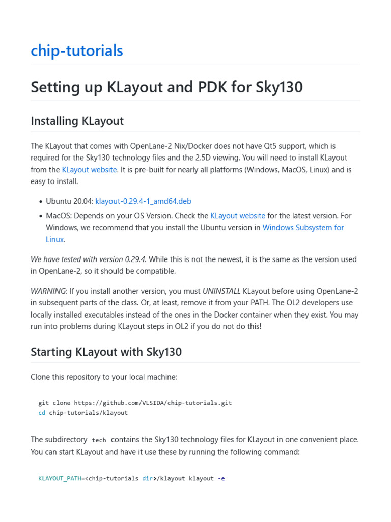 Setting Up KLayout and PDK For Sky130 - Chip-Tutorials | PDF | Software ...