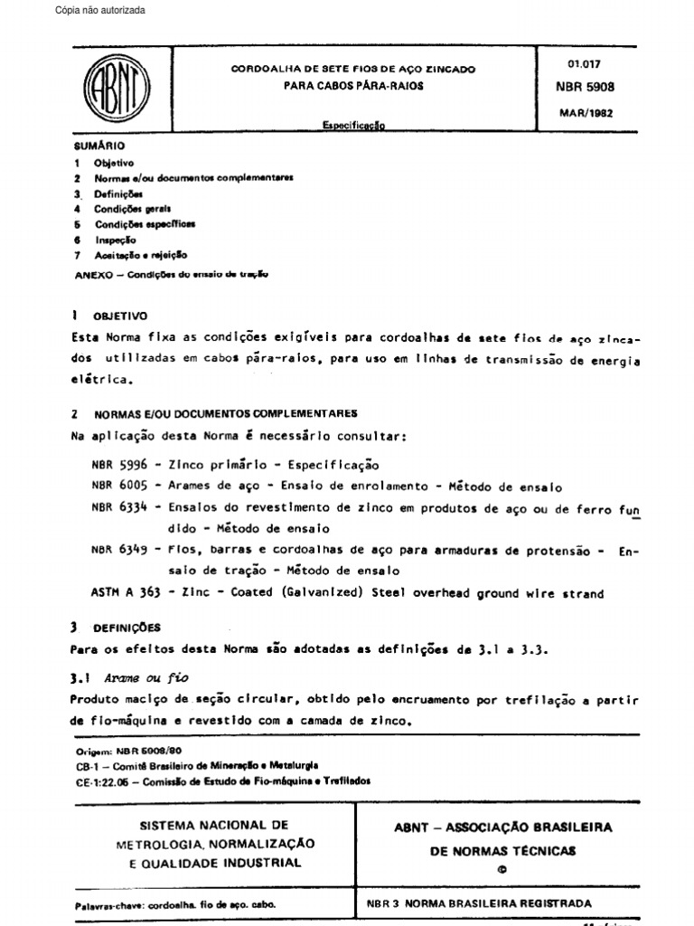 Cordoalhas de Sete Fios para Para-Raios | PDF | Natureza