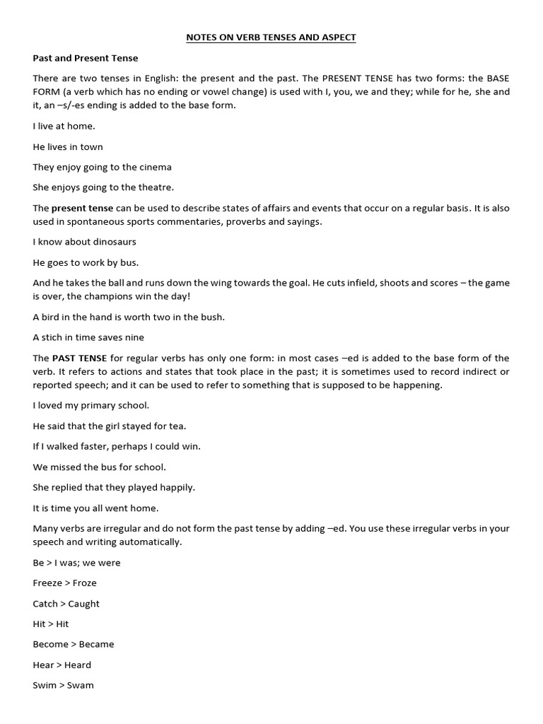 Understanding English Verb Tenses | PDF | Perfect (Grammar) | Semantics