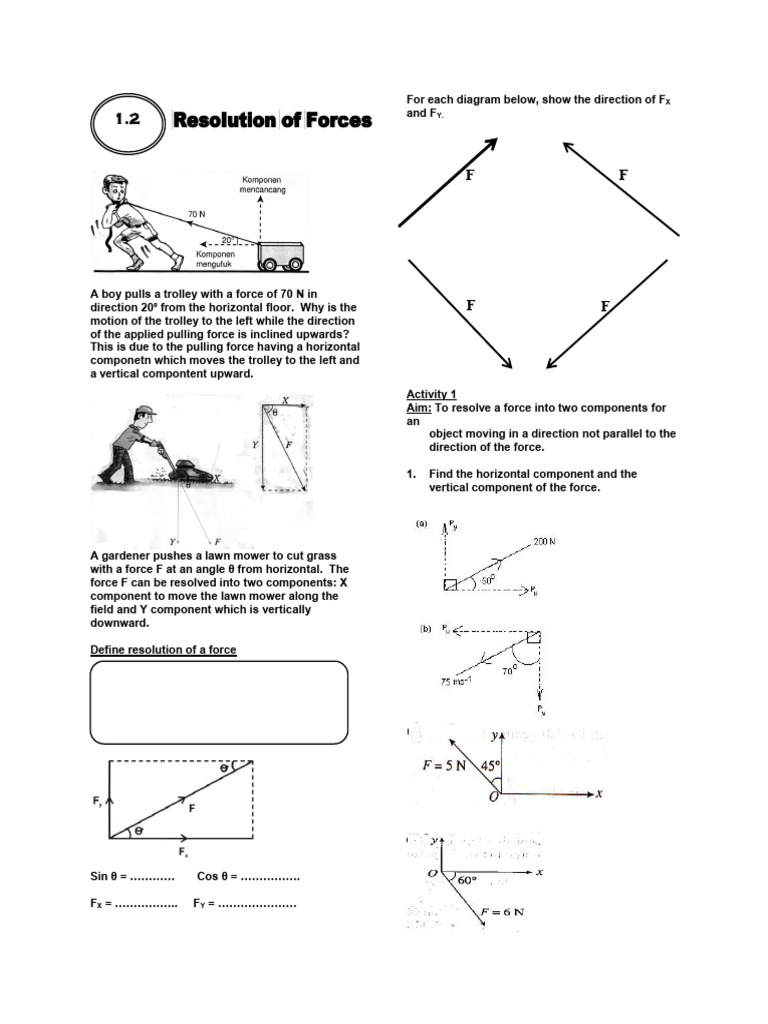 Force Resolution and Component Analysis | PDF | Force | Mechanics