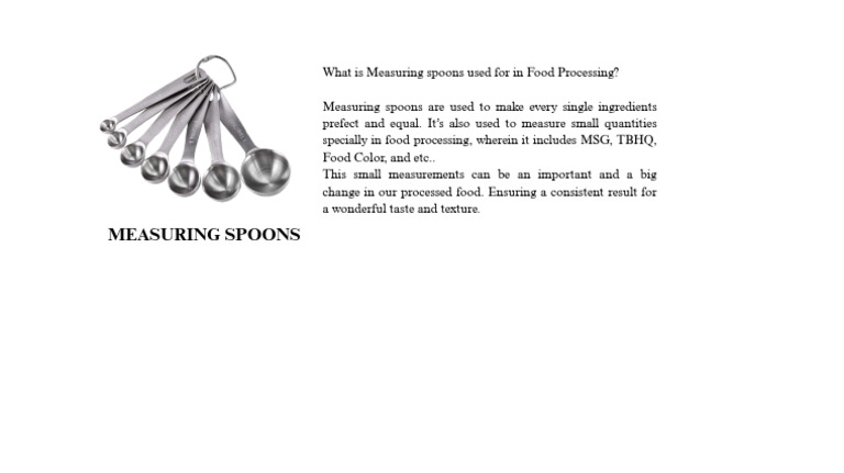 Importance of Measuring Spoons in Food Processing | PDF