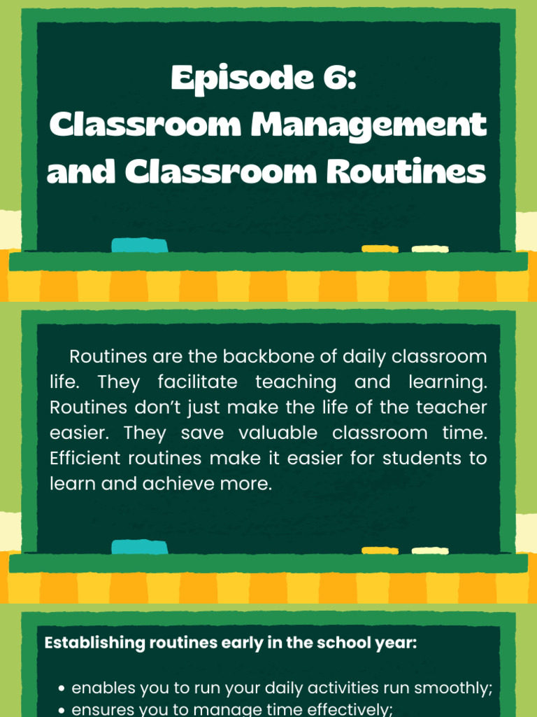 Effective Classroom Routines Explained | PDF