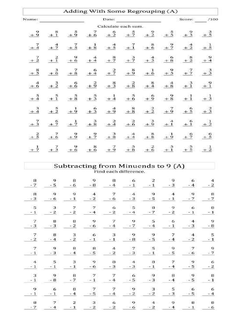 Math-Drills Level 1 | PDF