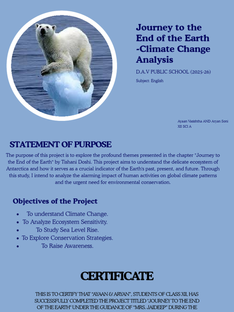 Title Journey To The End of The Earth - Climate Change Analysis | PDF ...