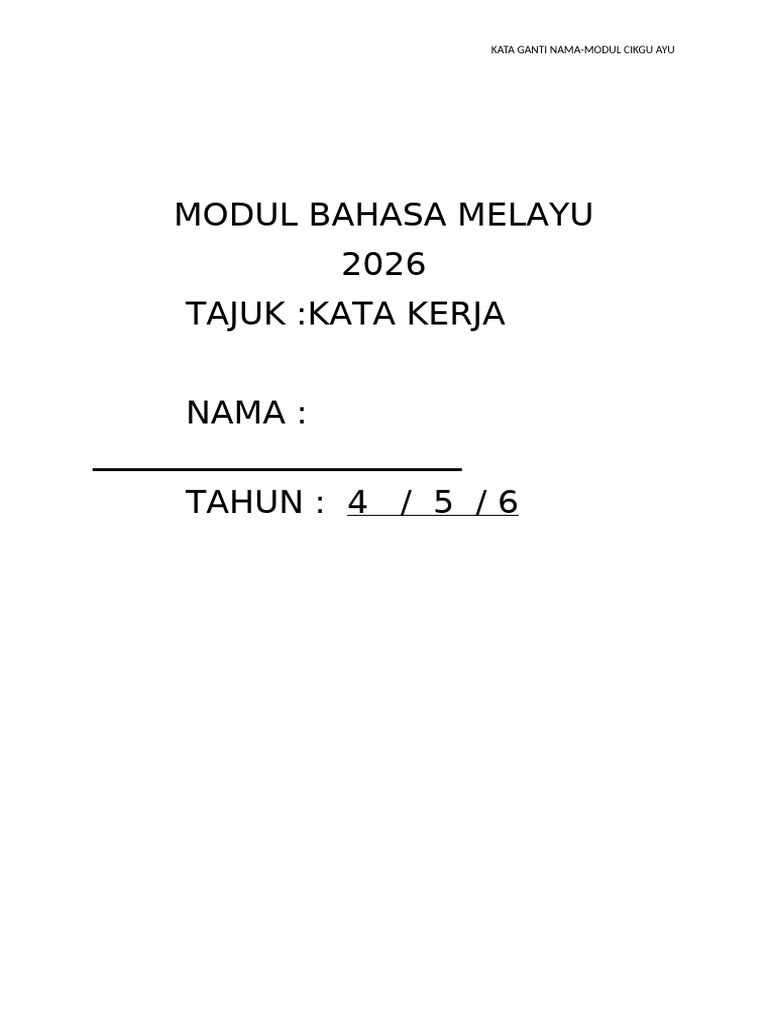 Modul Kata Kerja | PDF