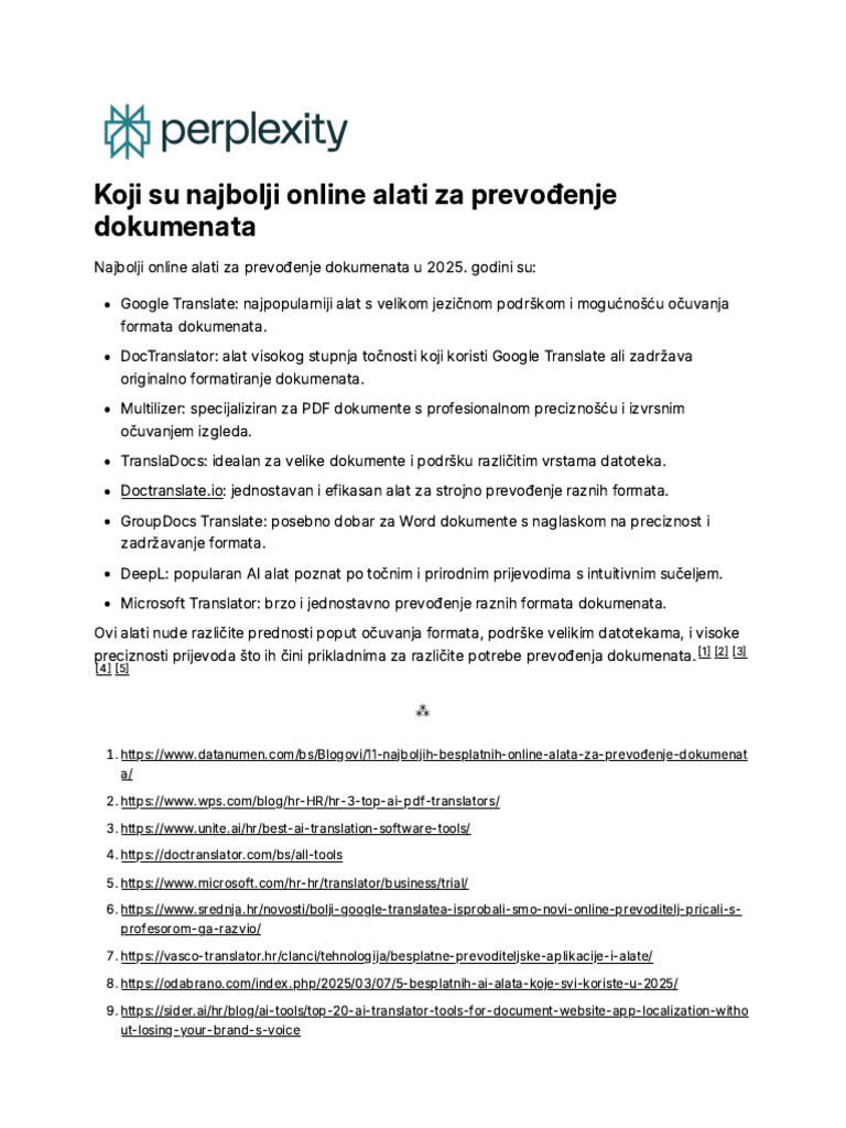 Koji Su Najbolji Online Alati Za Prevođenje Dokume | PDF