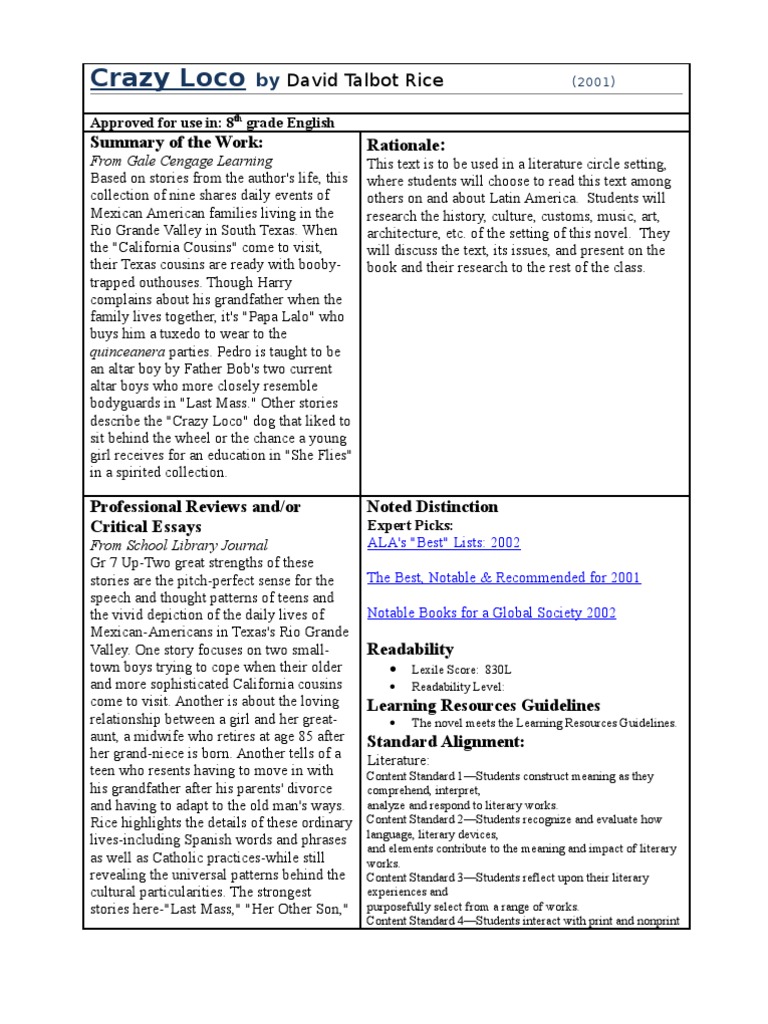 Crazy Loco Rationale | PDF | Narrative | Communication