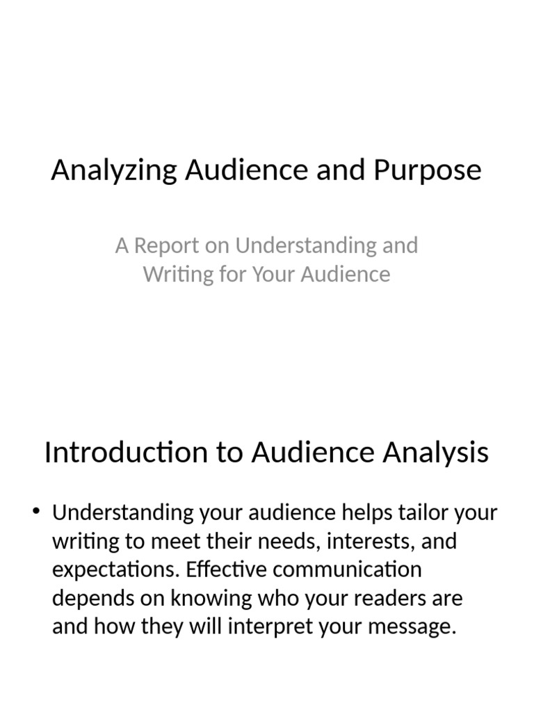 Audience Analysis for Effective Writing | PDF