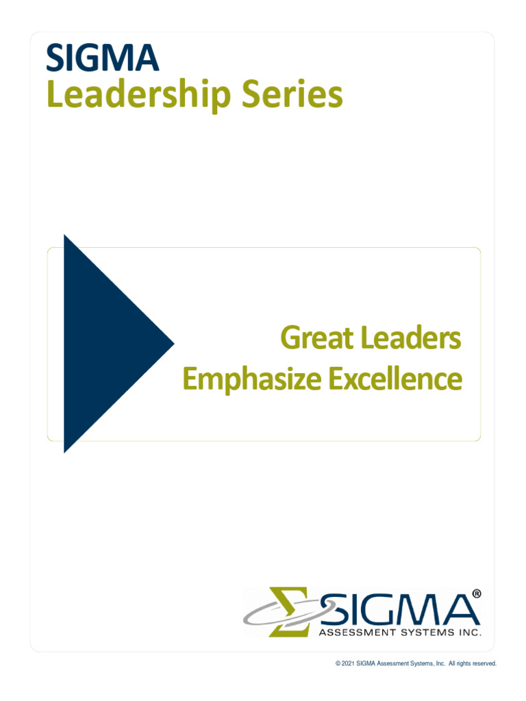 Emphasizing Excellence in Leadership | PDF | Goal | Motivational