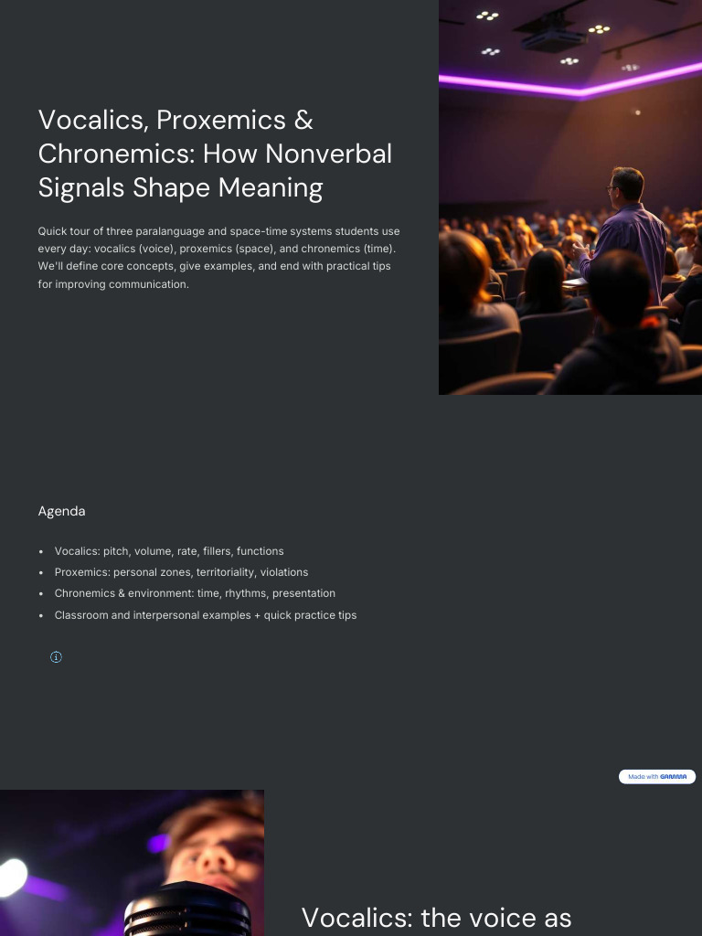 Vocalics Proxemics and Chronemics How Nonverbal Signals Shape Meaning ...