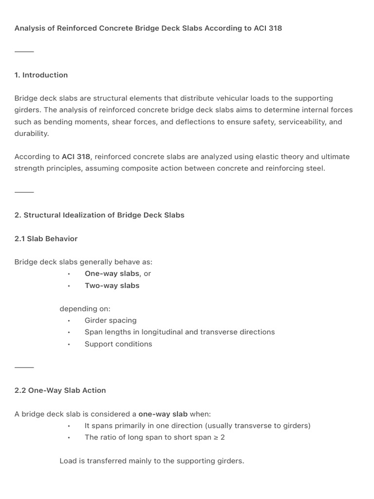 Reinforced Concrete Bridge Deck Analysis | PDF | Bending | Reinforced ...