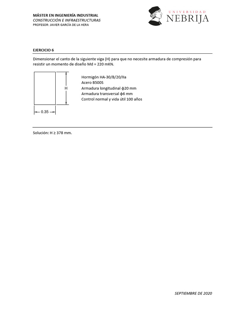 Dimensionamiento de Vigas en Hormigón | PDF | Braguero | Hormigón