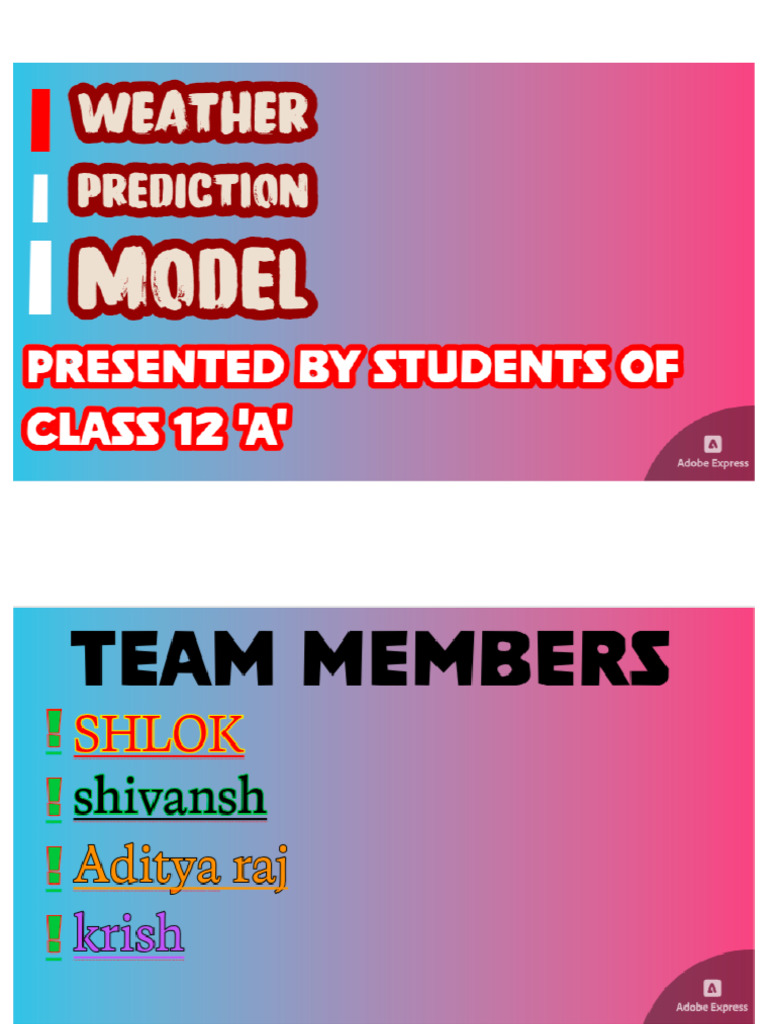 Class 12 AI Project On Weather Prediction Model | PDF