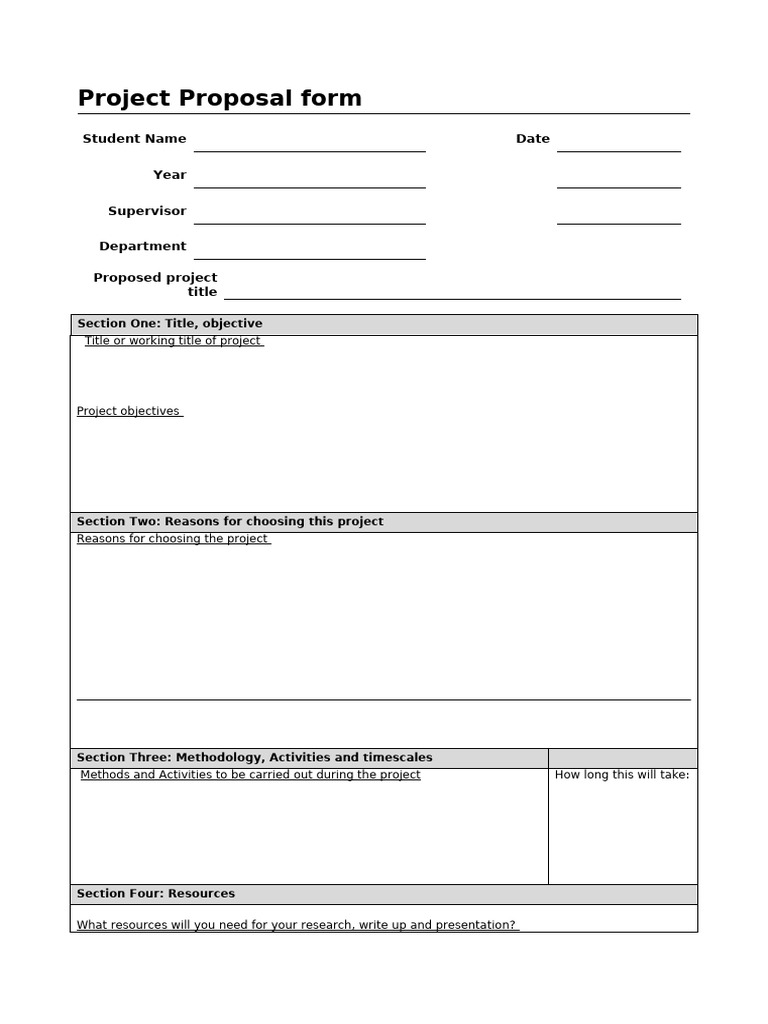 Thesis Proposal Form - Template | PDF