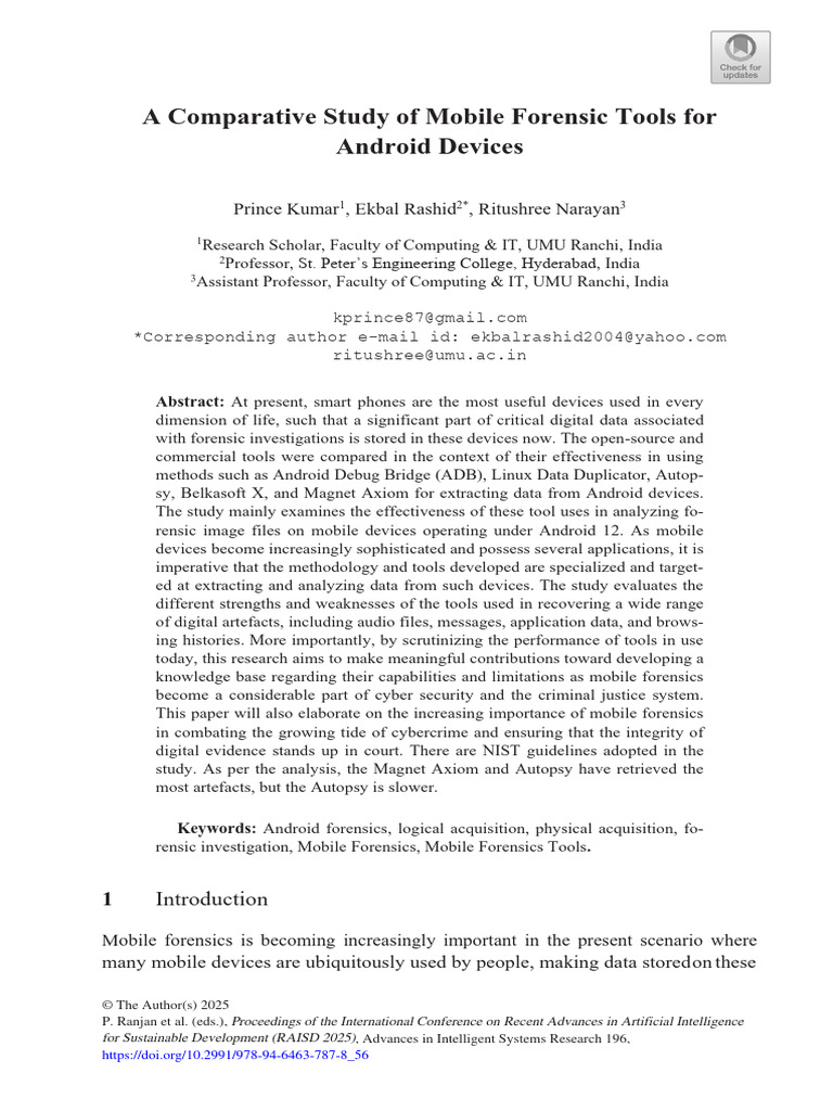 Mobile Forensic Tools Comparison for Android | PDF | Digital Forensics ...