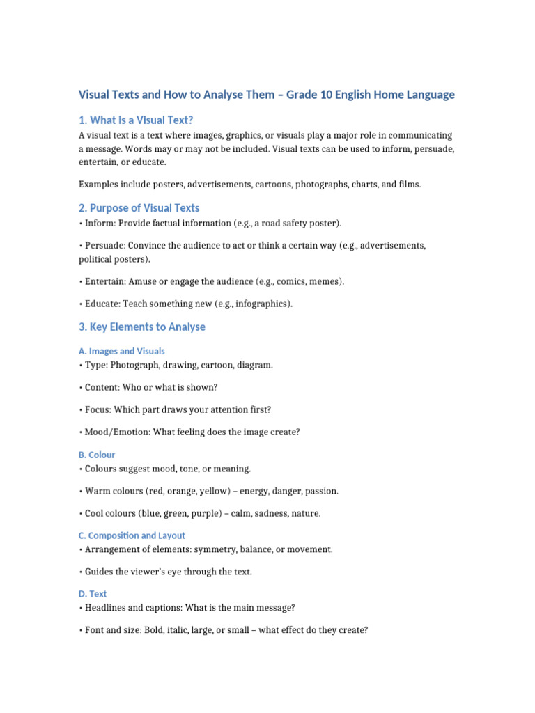 Analyzing Visual Texts for Grade 10 | PDF | Advertising | Infographics