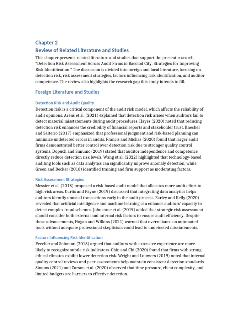 Chapter_2_Review_of_Related_Literature_and_Studies | PDF | Audit | Risk ...