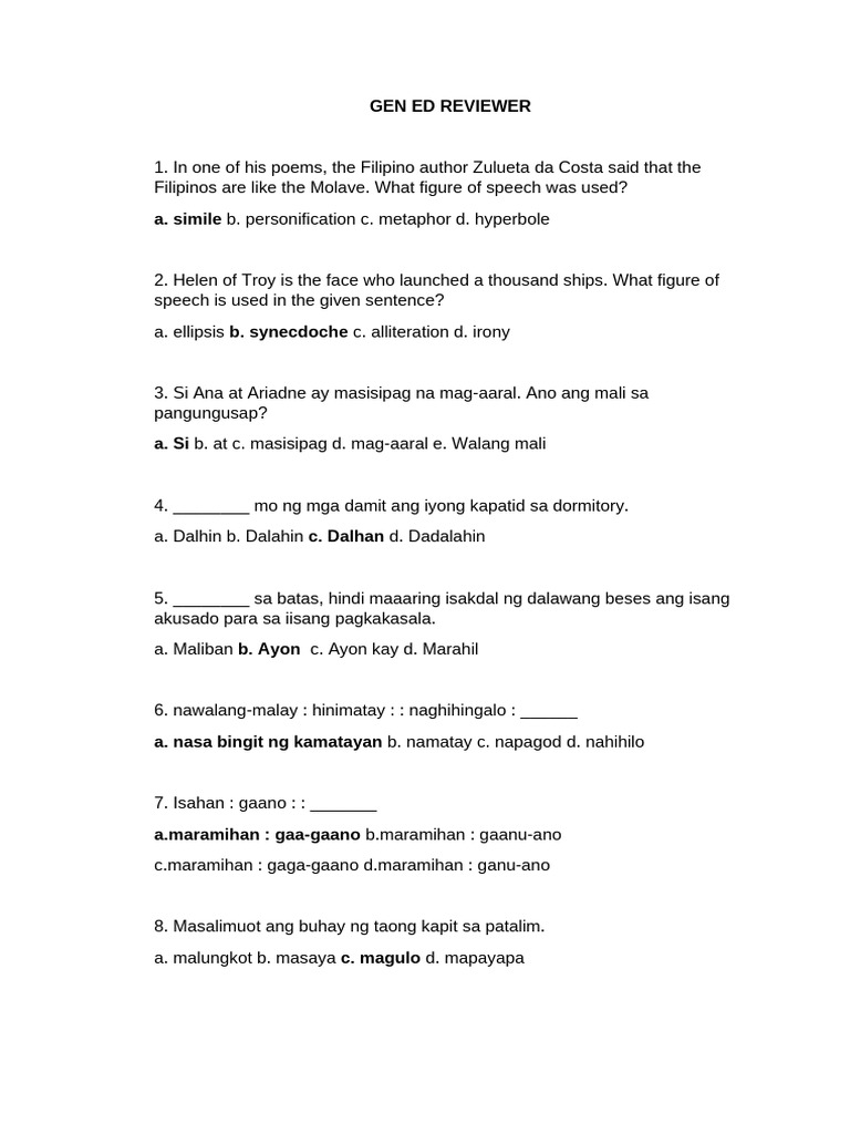 Gen Ed Reviewer | PDF | Force | Chemical Reactions