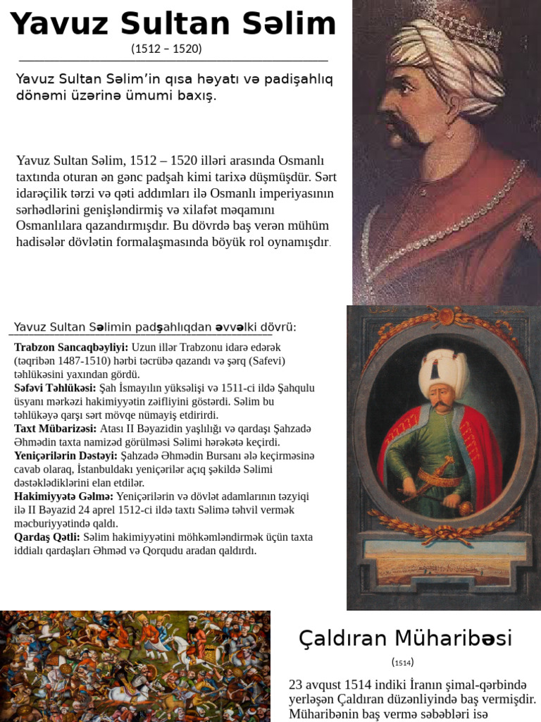 Yavuz Sultan Səlim - Slayd | PDF