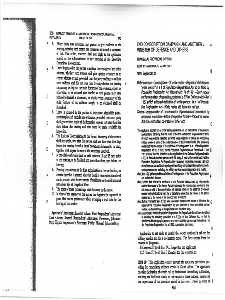 ECC V Minister of Defence | PDF