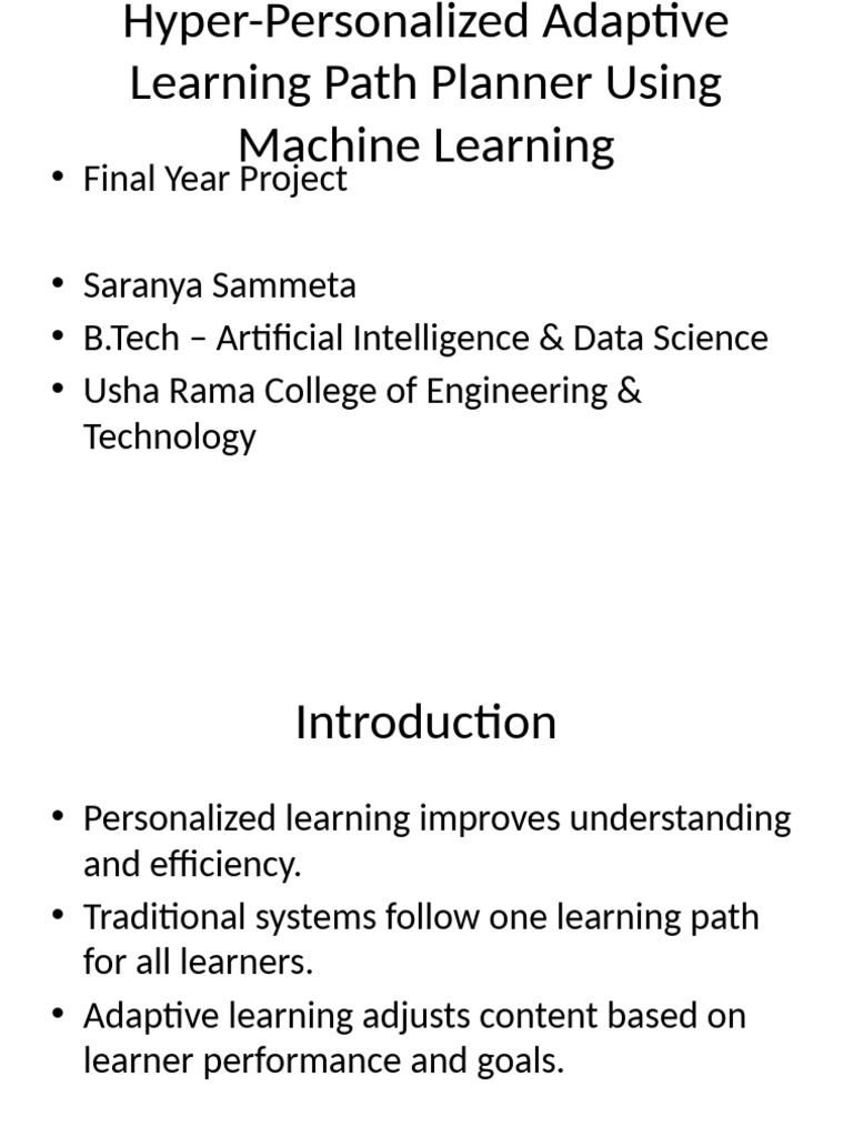Hyper-Personalized Learning Path Planner | PDF | Machine Learning ...