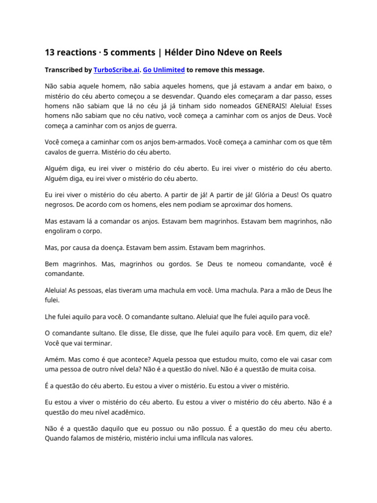 13 Reactions · 5 Comments _ Hélder Dino Ndeve on Reels | PDF | Oração ...