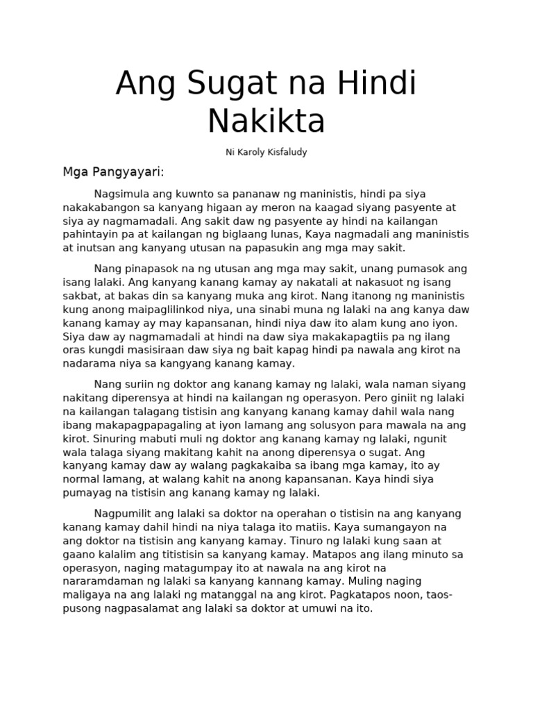 Ang Sugat Na Hindi Nakikta | PDF