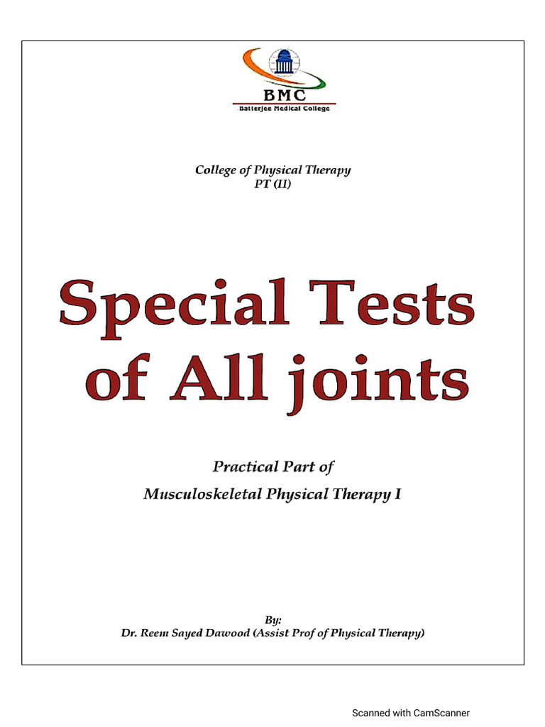 Special Tests of All Joints | PDF
