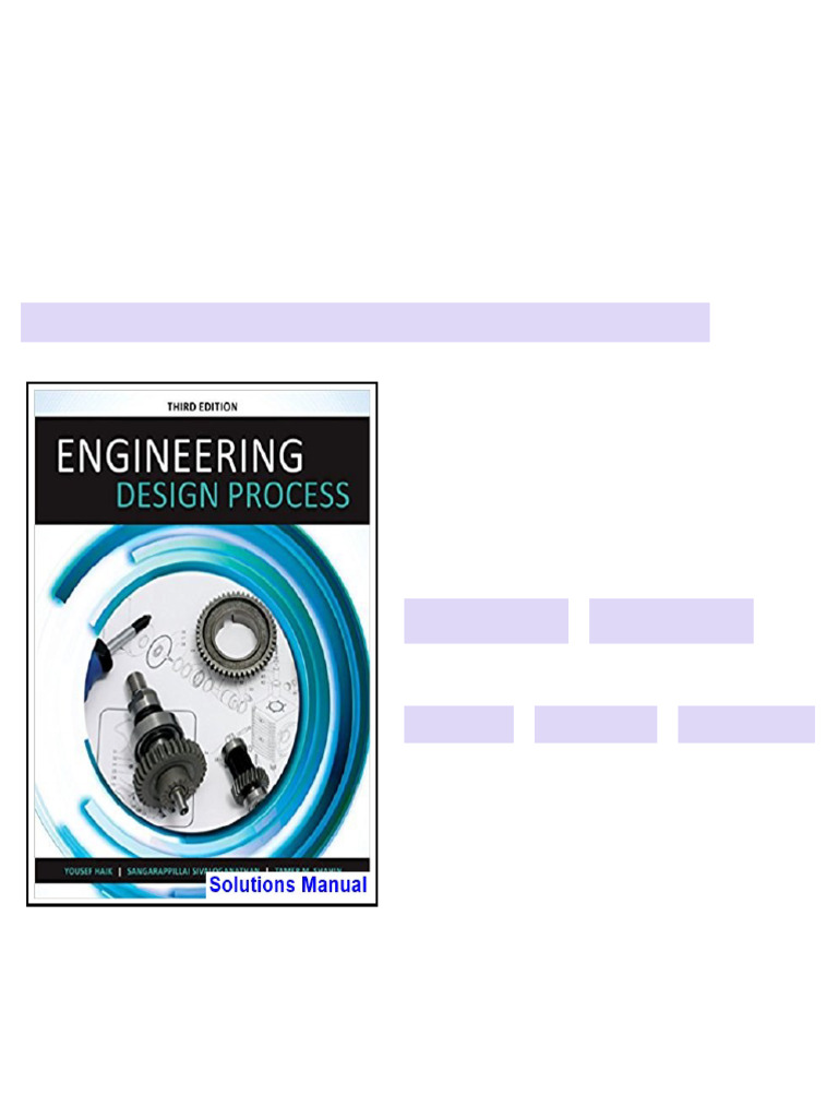 Engineering Design Process 3rd Edition Haik Solutions Manual available ...