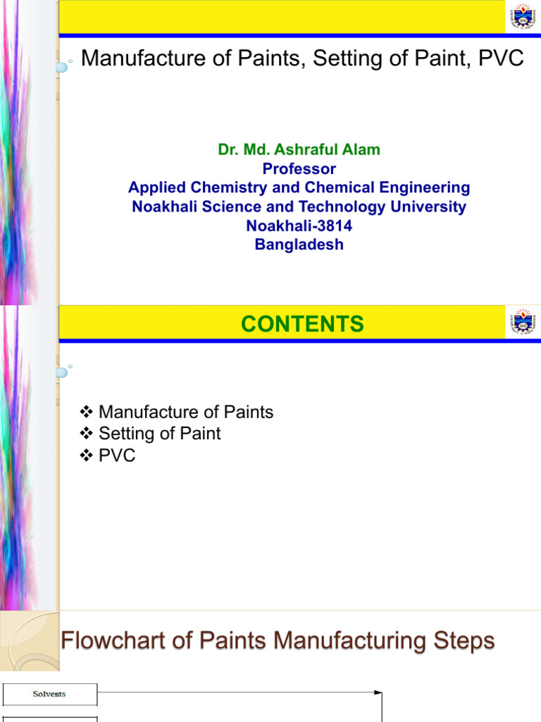 ACCE 3111_Lecture 6 Manufacture of Paint | PDF | Paint | Secondary Sector Of The Economy