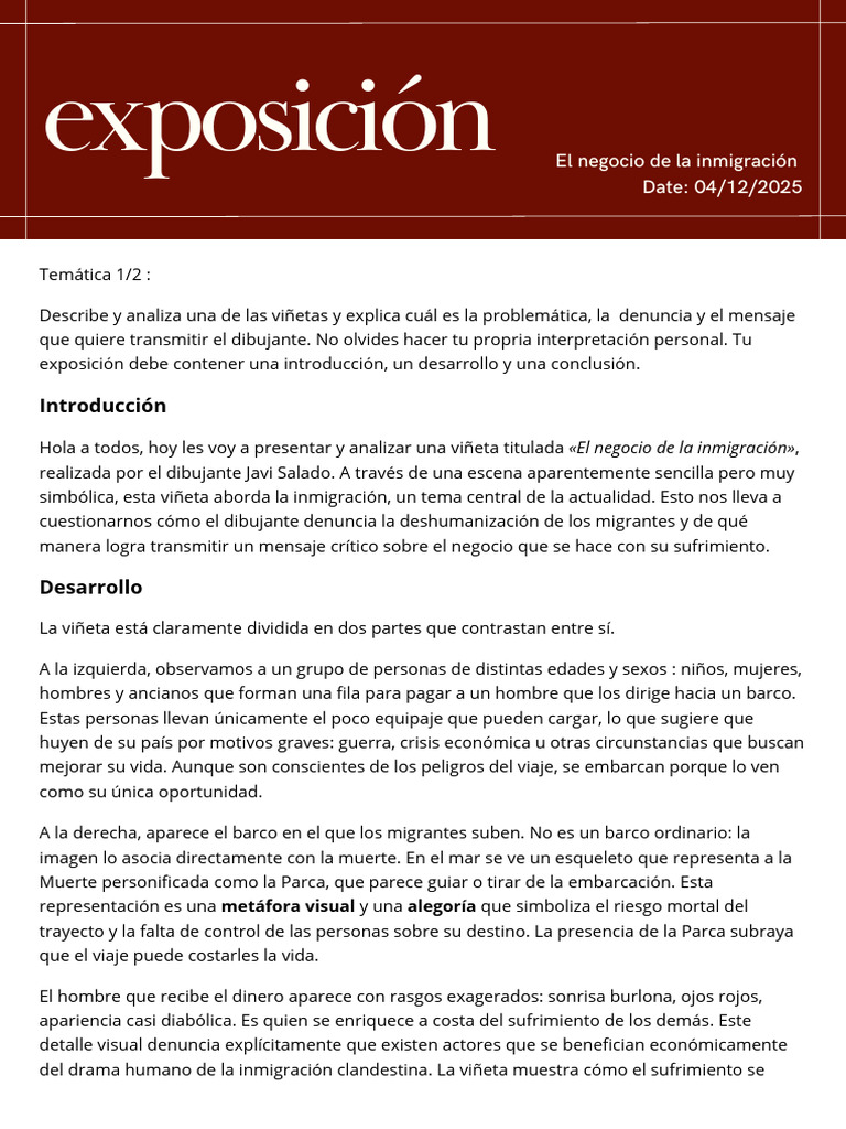 Personalmente, Considero Que Esta Viñeta Es Muy Impactante Porque ...