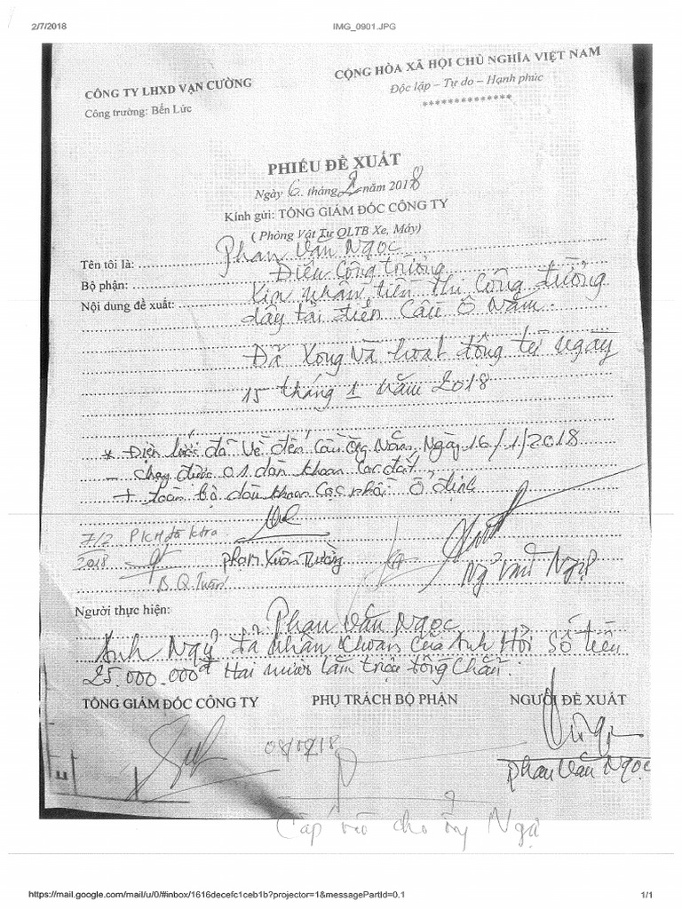 18.02.08 Đề Xuất Chi Sửa Đường Dây Điện | PDF