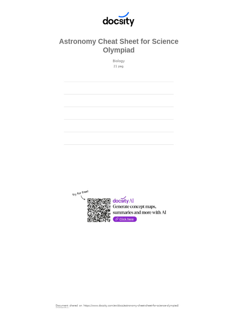 Astronomy Cheat Sheet for Olympiad | PDF | Stars | Apparent Magnitude