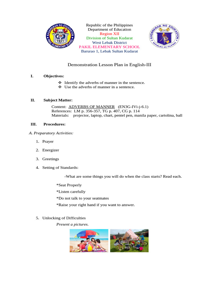 English III Lesson Plan: Adverbs of Manner | PDF | Adverb | Syntax
